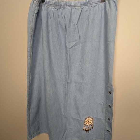 color me cotton | Skirts | Cmc Color Me Cotton Blue Jean Western Look ...
